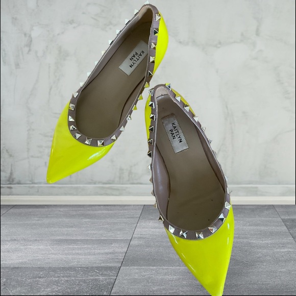 Kaitlyn Pan | Shoes | Kaitlyn Pan Rare Find Yellow Studded Patent ...